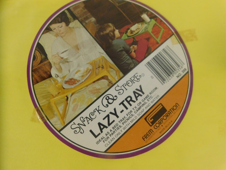 1970s Era Frem Corporation Plastic TV or Bed Tray Snack & Store Lazy ...