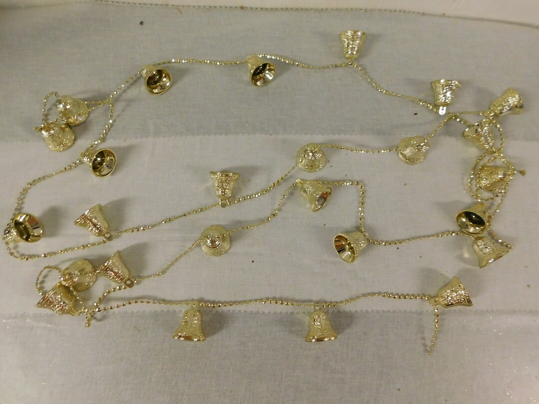Vintage Plastic Gold Bell Garland 8 Feet - Etsy