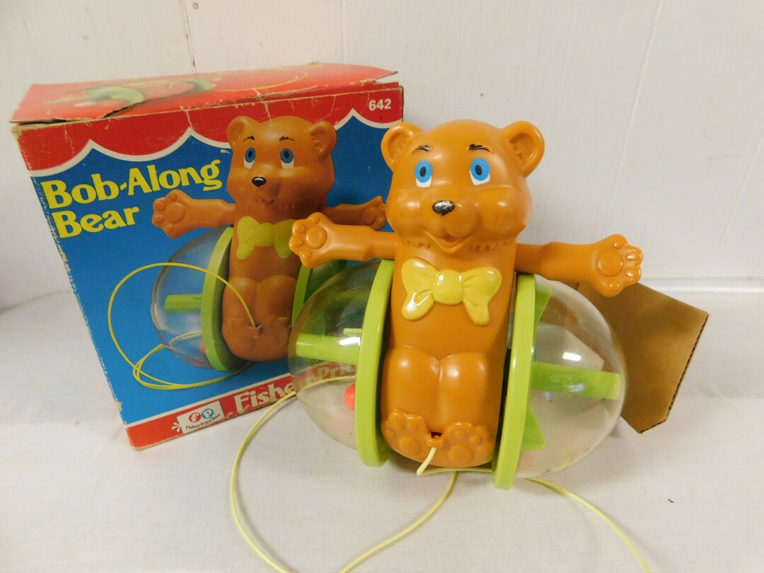 1979 Fisher Price USA Made Bob Along Bear in Original Box 642 - Etsy