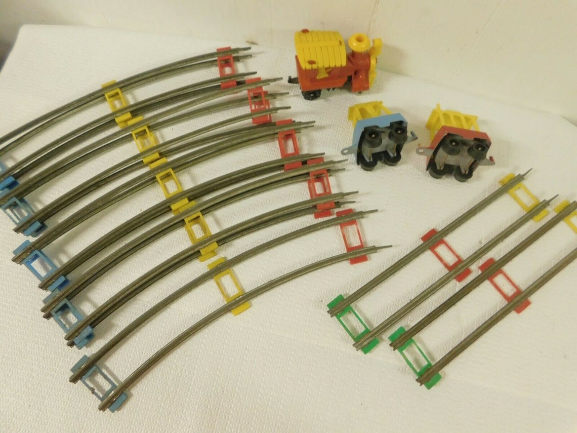 Vintage Miniature Train Set With Metal Track Engine & Cars | Etsy