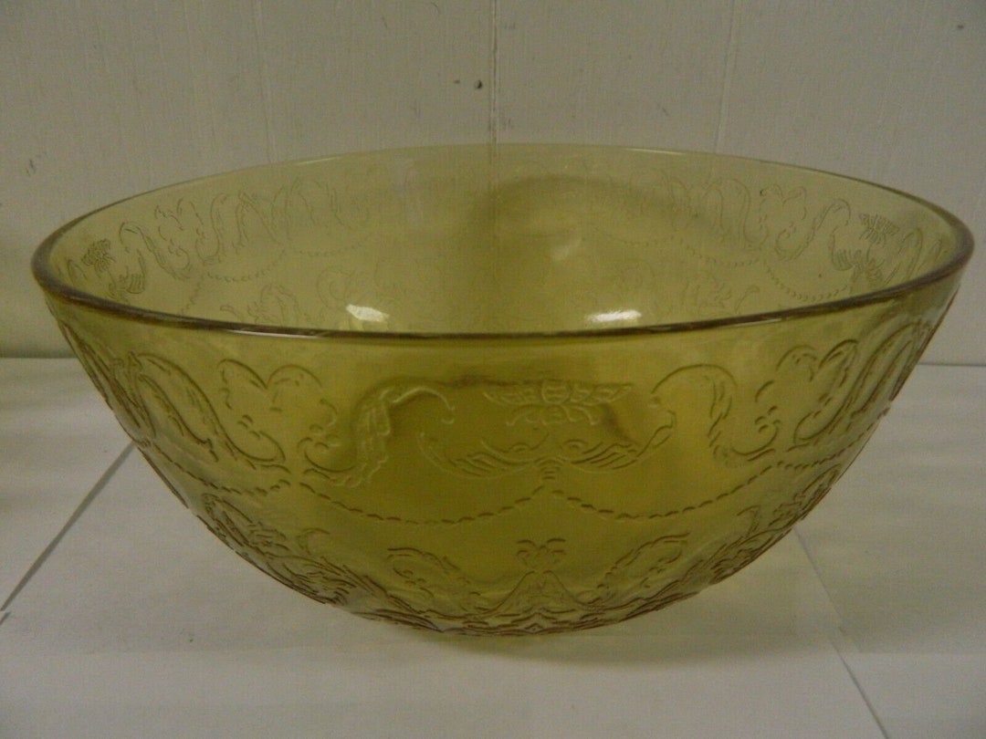 Vintage Federal Glass Madrid Pattern 9 1/2 Deep Salad Serving Bowl - Etsy