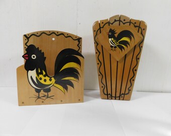 Wood Rooster Knife Holder - Etsy