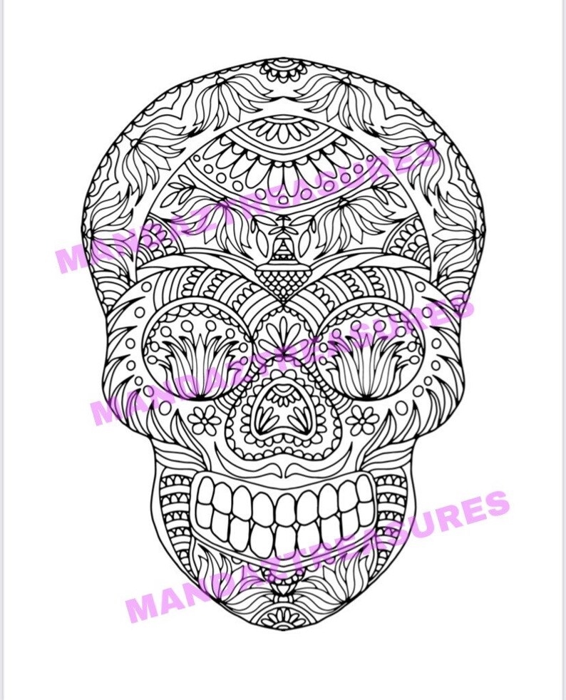 100 Sugar Skull Printable Coloring Pages. Enjoy Coloring These Sugar ...