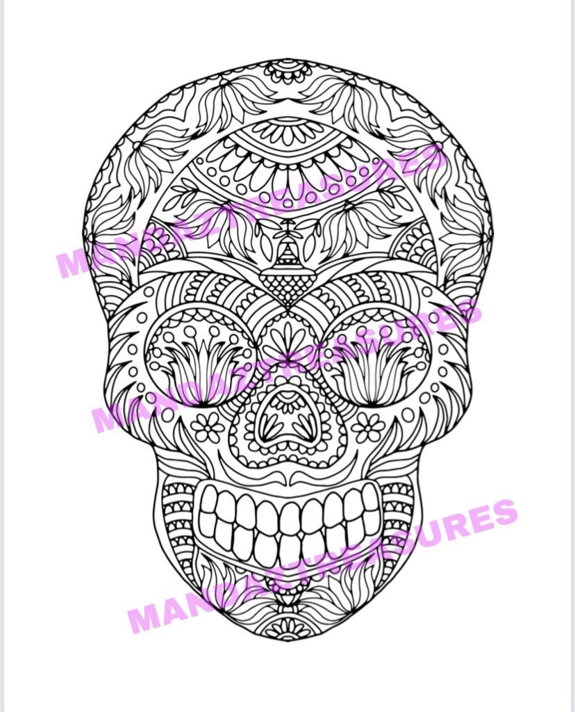 100 Sugar Skull Printable Coloring Pages. Enjoy Coloring These Sugar ...