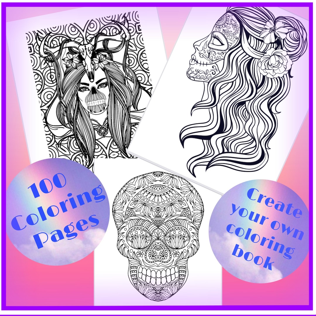100 Sugar Skull Printable Coloring Pages. Enjoy Coloring These Sugar ...