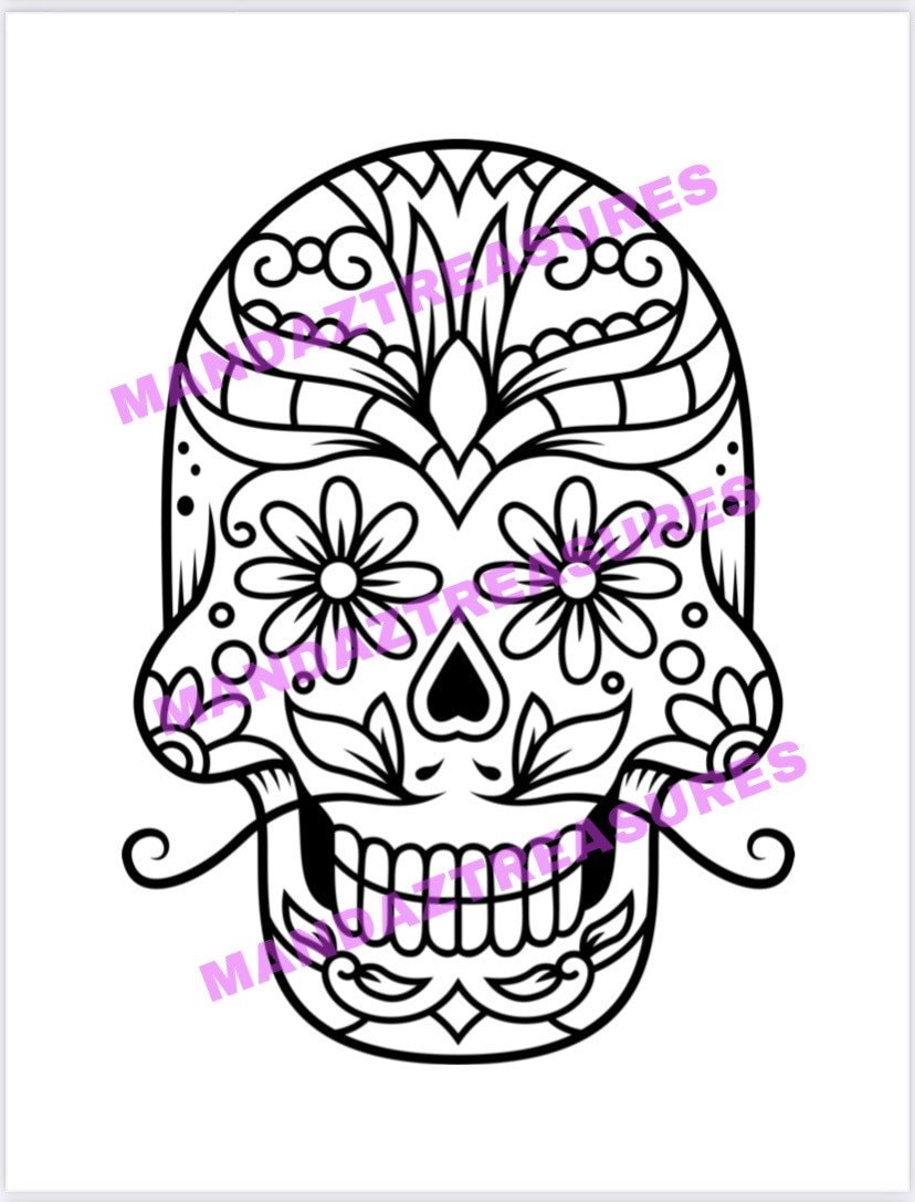 100 Sugar Skull Printable Coloring Pages. Enjoy Coloring These Sugar ...