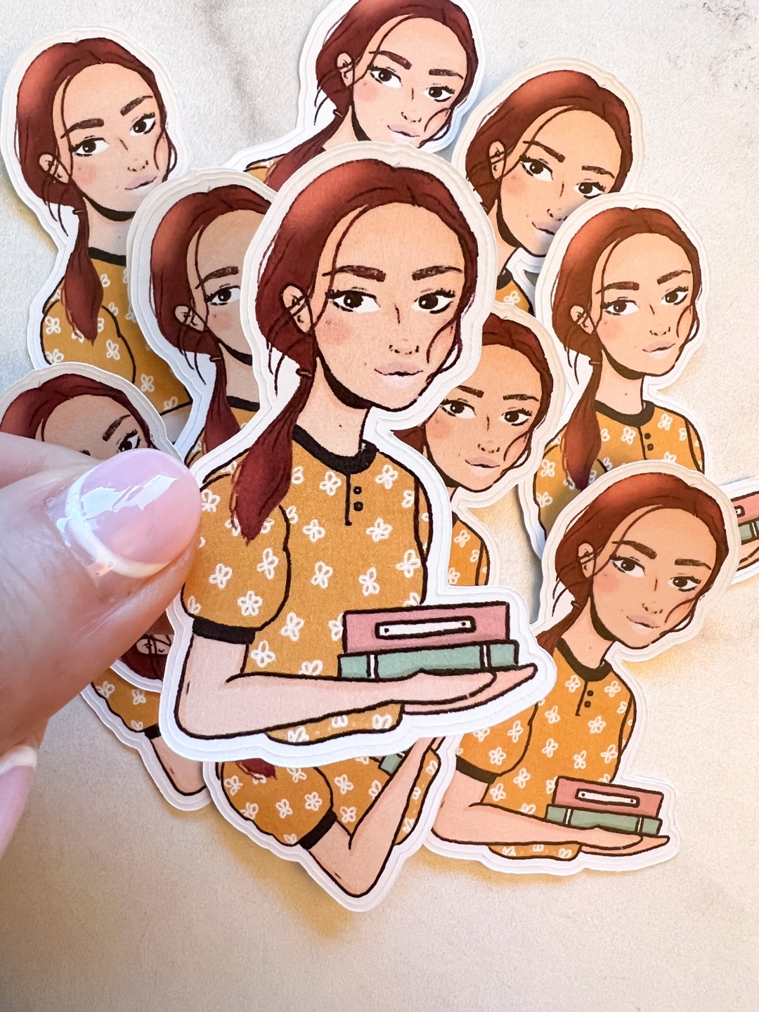 Booklover Girl Sticker - Etsy