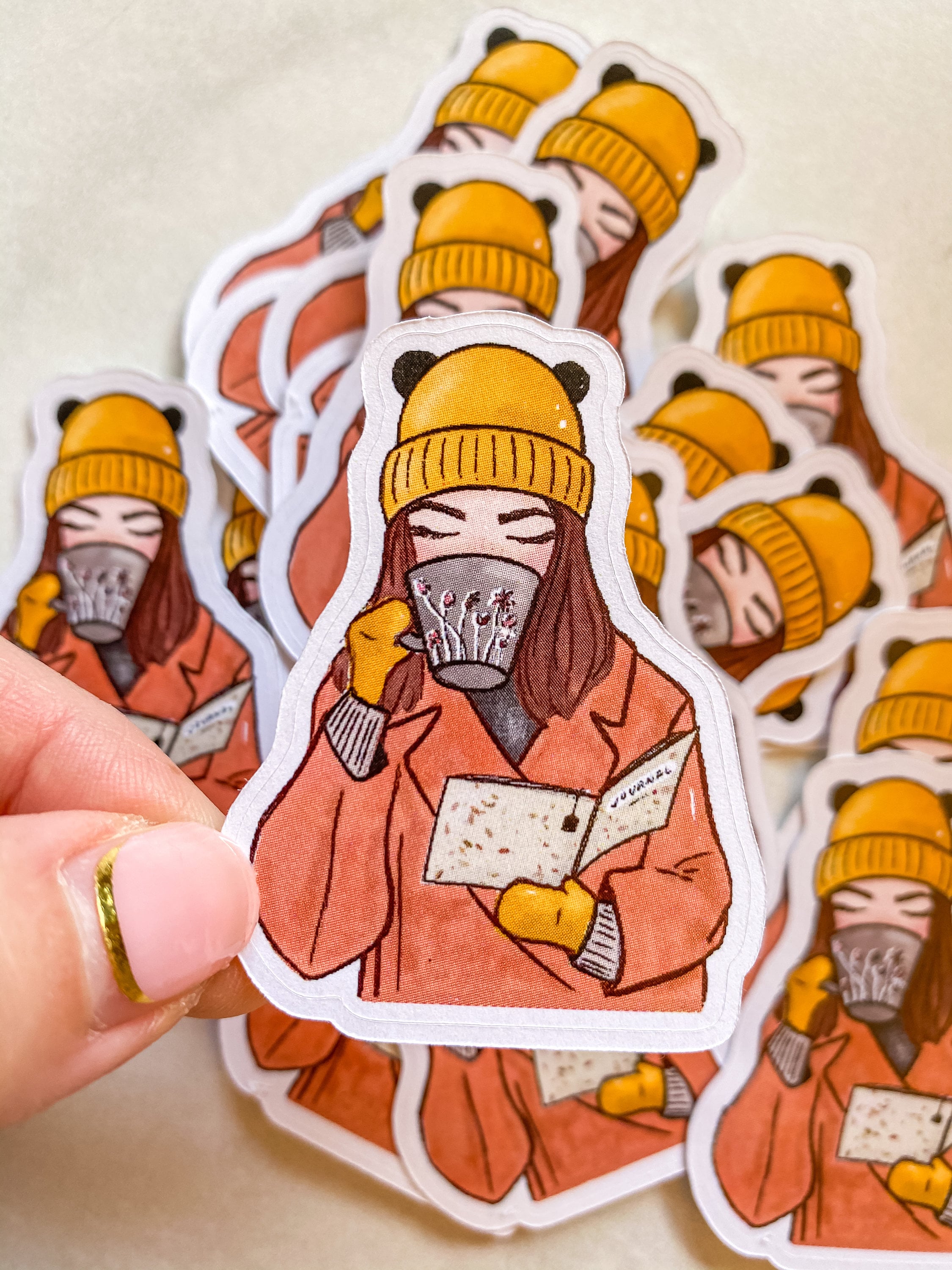 Cozy Coffee Girl Sticker - Etsy