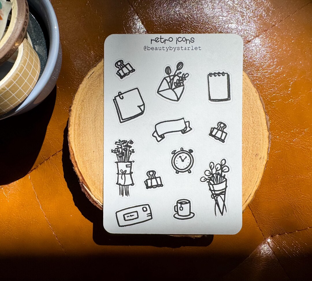Retro Icons Sticker Sheet - Etsy