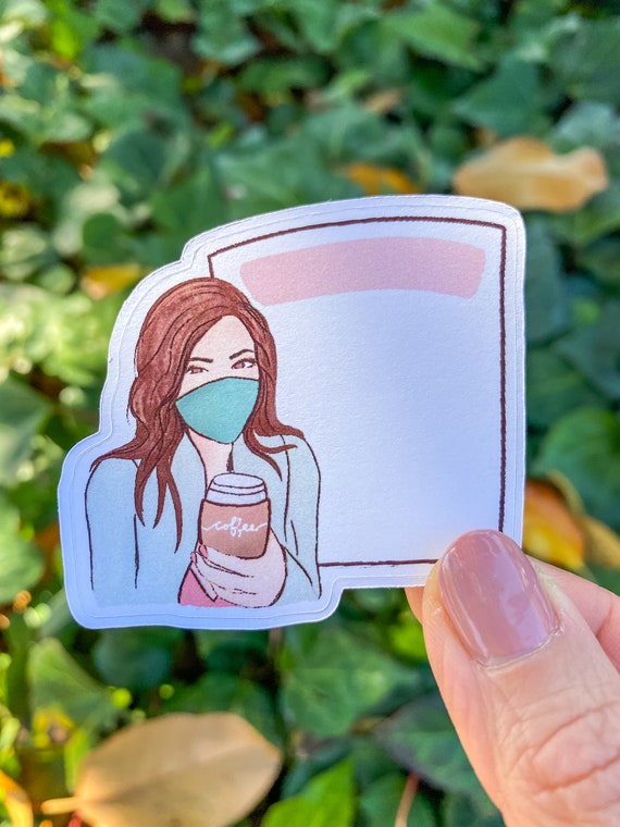 Note Sticker: Cute Coffee Girl - Etsy