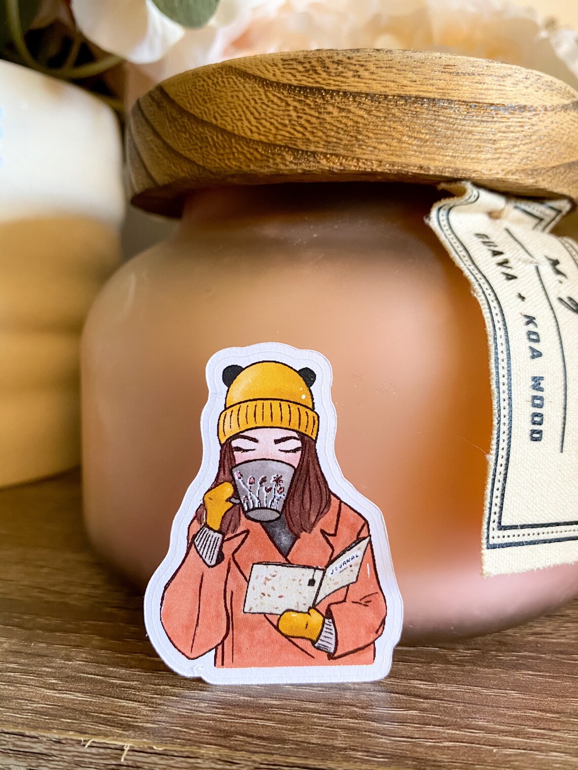 Cozy Coffee Girl Sticker - Etsy