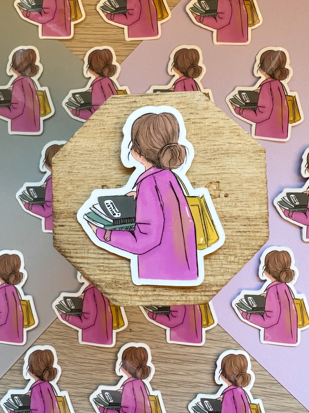 VINYL Bullet Journal Girl Sticker - Etsy