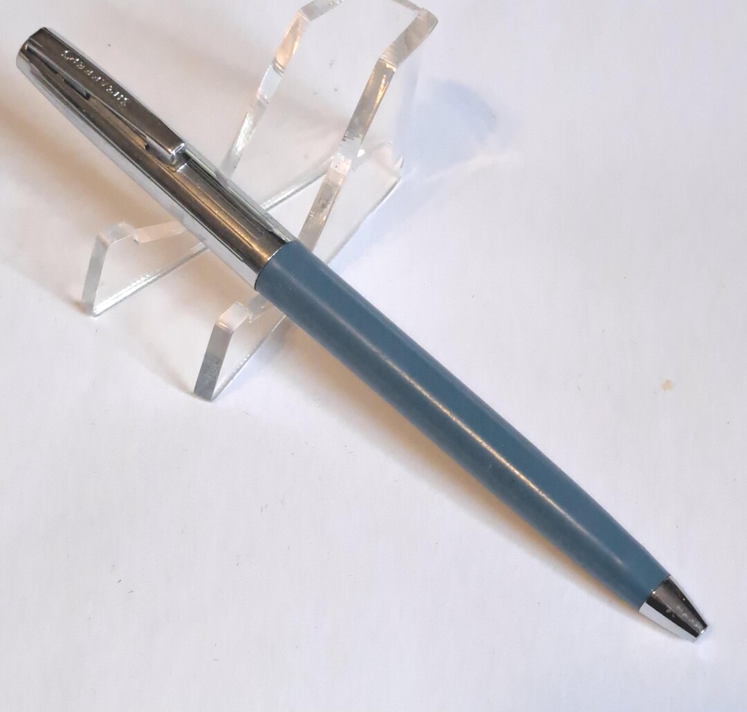 Sheaffer Clip Click Blue and Chrome Ballpoint Pen - Etsy
