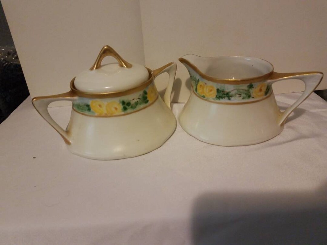 Z S CO, by Artist J Clapp Antique Bavaria Sugar and Creamer Set ...