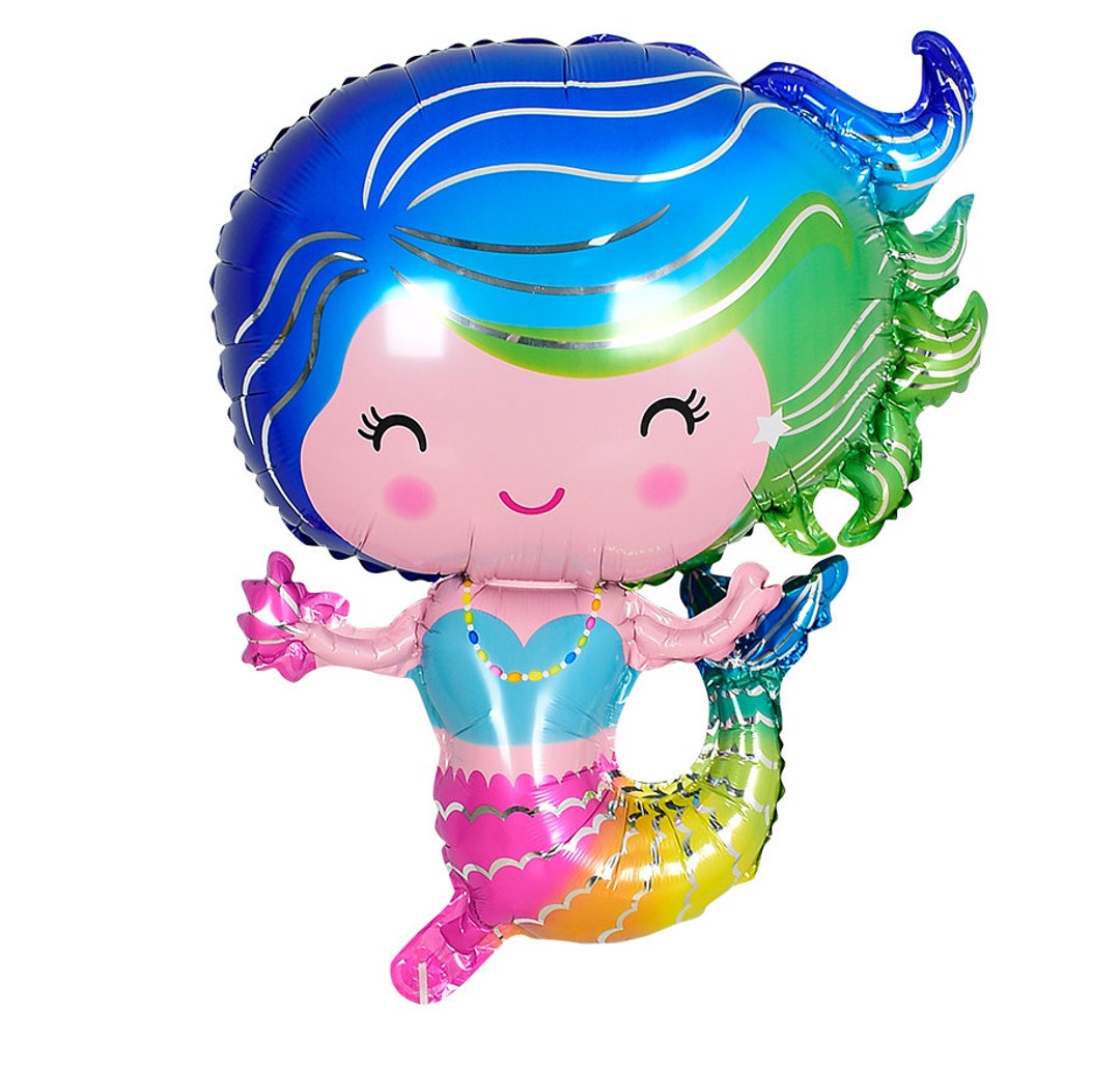 Mermaid Balloon 30" Colorful Mermaid Foil Balloon Birthday Party, Photo ...