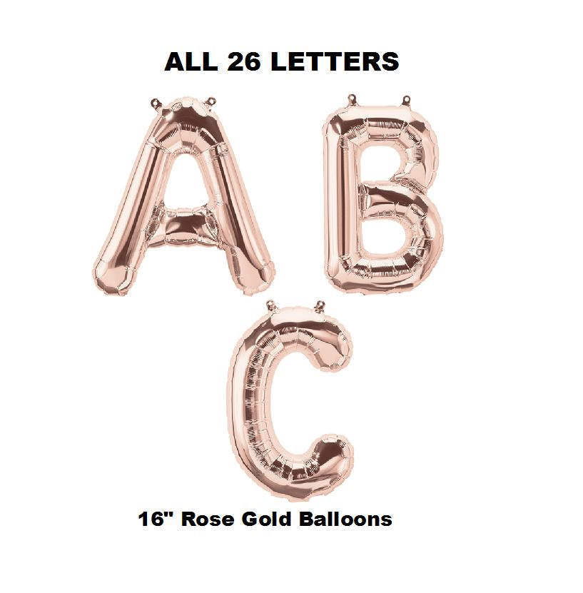 Rose Gold Letter Balloons 16 Foil Balloons Photo Props | Etsy
