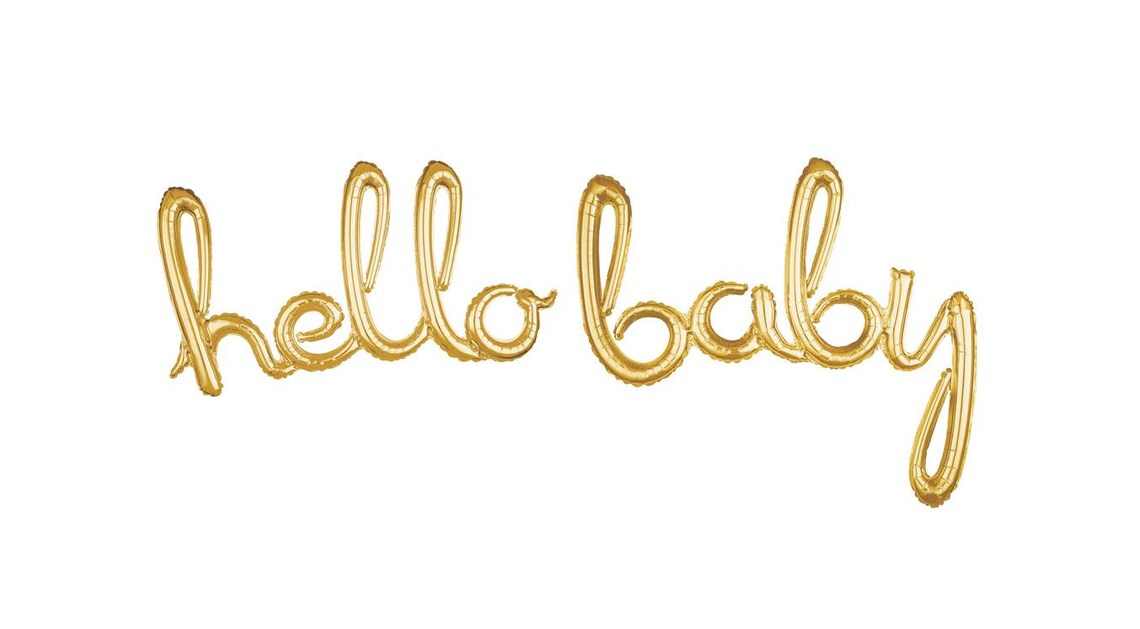 HELLO BABY Script Gold or Silver Foil Balloons same Day - Etsy