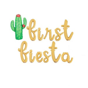 FINAL FIESTA Balloons Cursive Gold Foil Balloons Script - Etsy