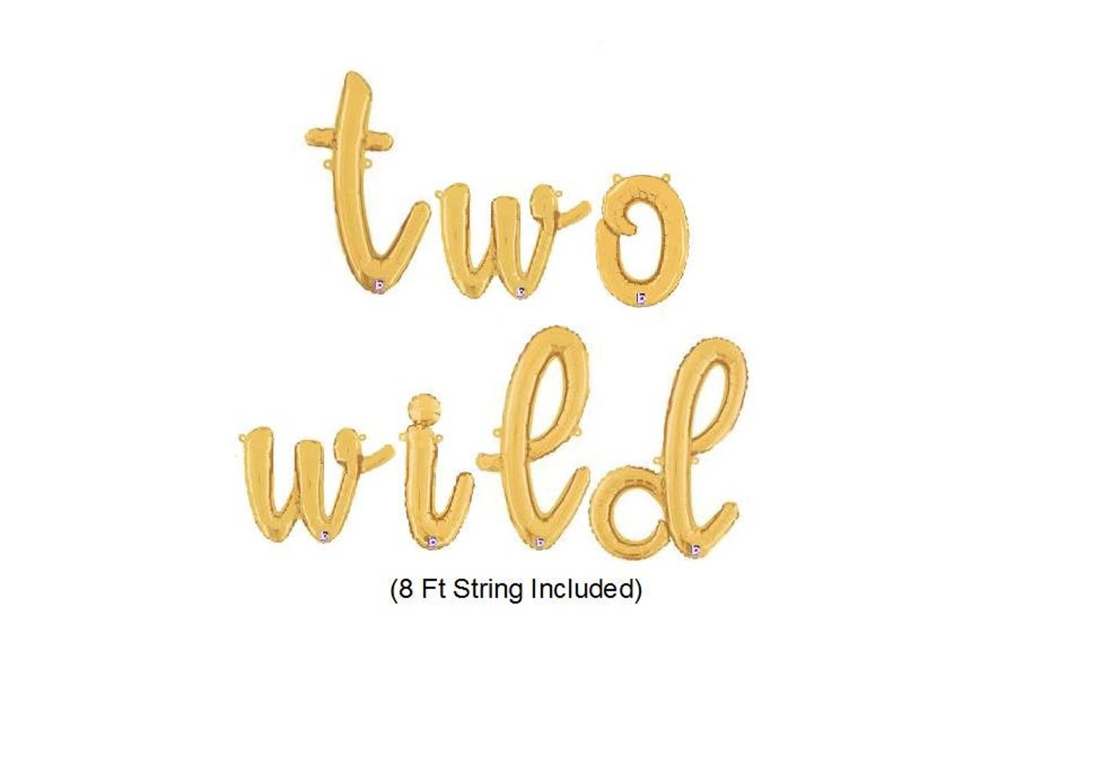 TWO WILD Gold Foil Balloons Banner: Party Decor (air Fill Only) - Etsy