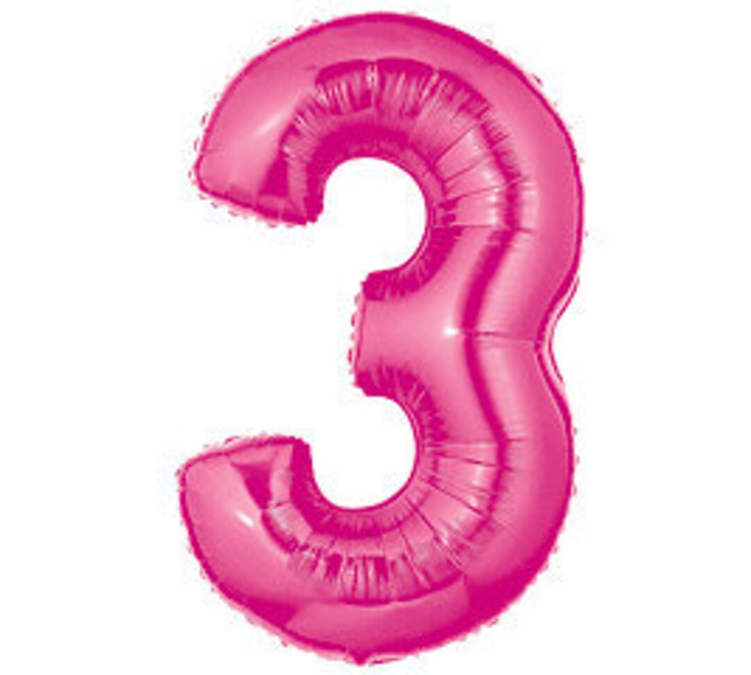 Giant 40" Pink Number 3 Foil Balloon: 2nd Birthday Party - Etsy