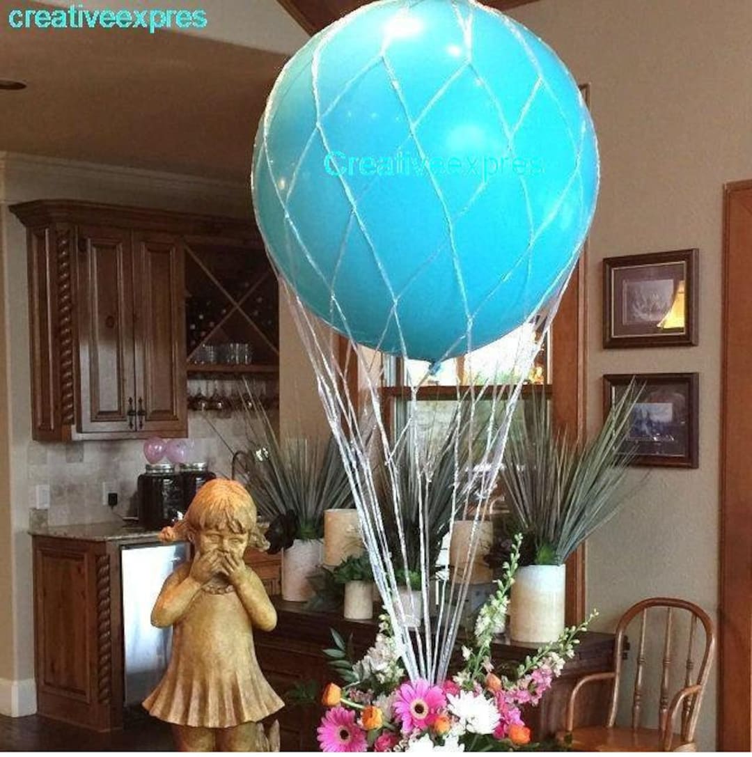 White Ribbon Hot Air Balloon Net: Wedding Centerpiece Decor (balloon ...