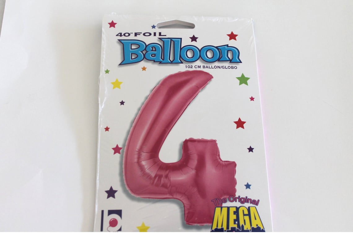 Pink Number Balloon Giant 40" Foil Balloons Choose Your Number Birthday ...