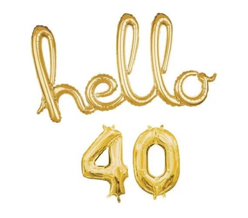 Hello 30 40 50 60 70 Gold Script Foil Balloons 30th - Etsy