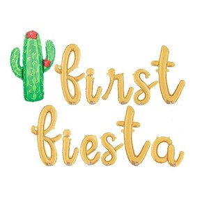 FINAL FIESTA Balloons Cursive Gold Foil Balloons Script - Etsy