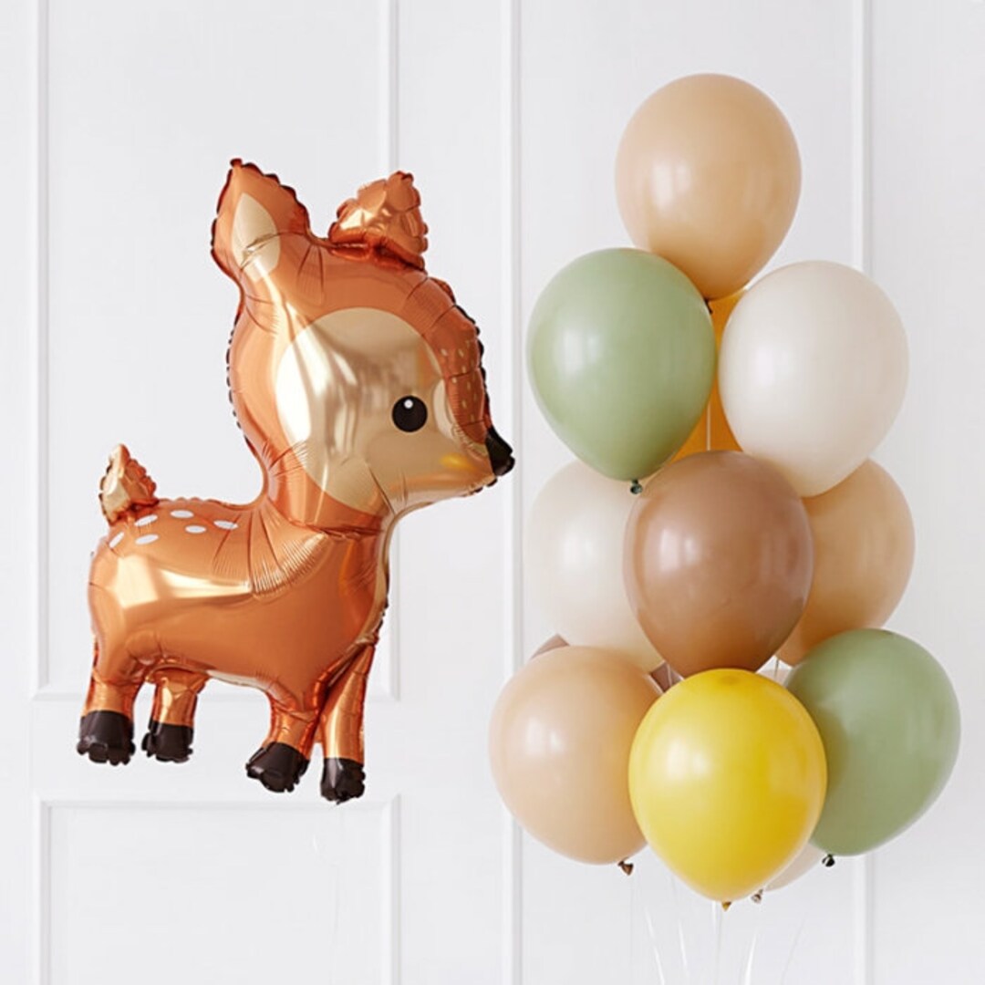 Baby Deer Balloon, Woodland Balloons, 39" Foil Balloon, 11" Latex ...