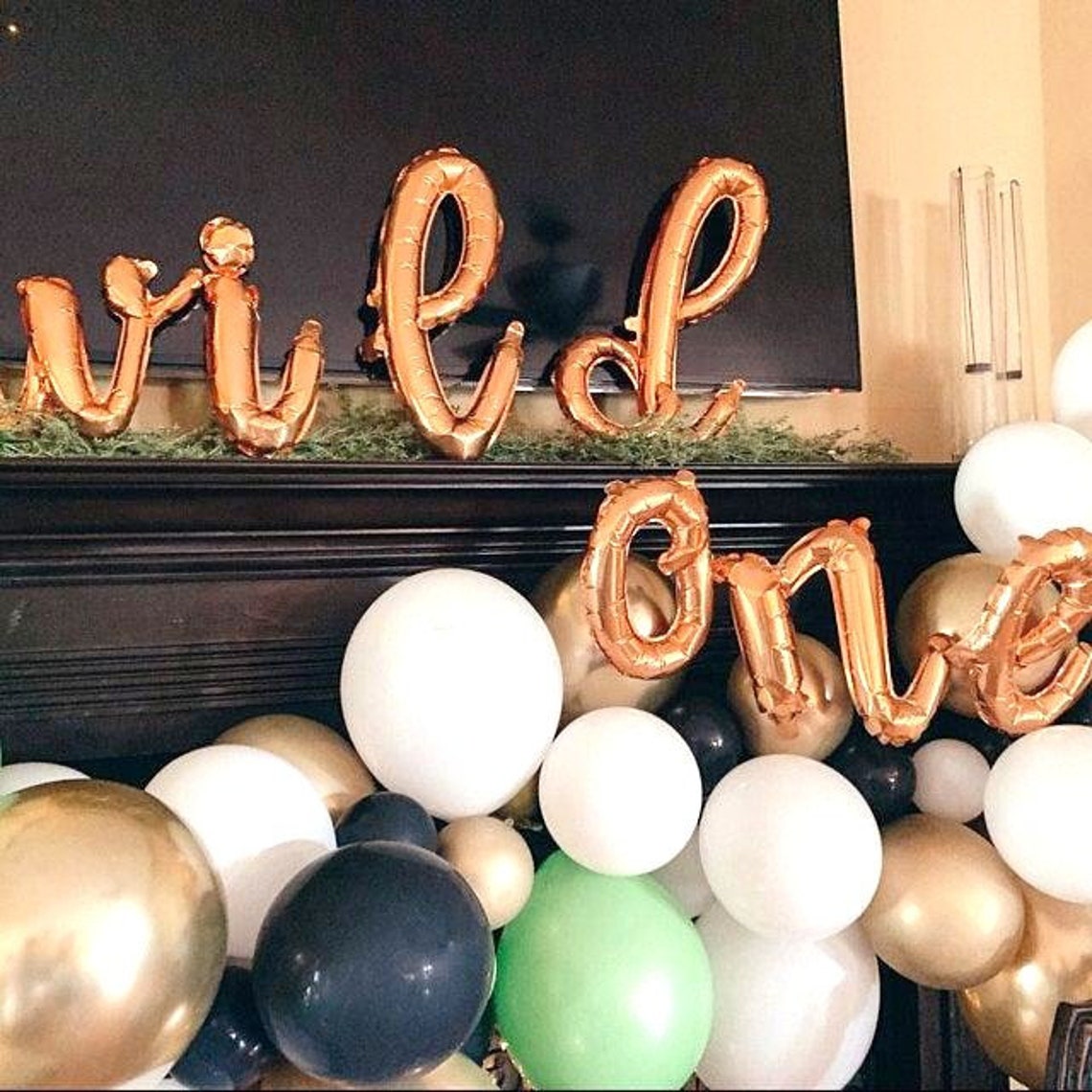 WILD ONE Cursive Gold Balloons Script Foil Balloons 1st - Etsy UK