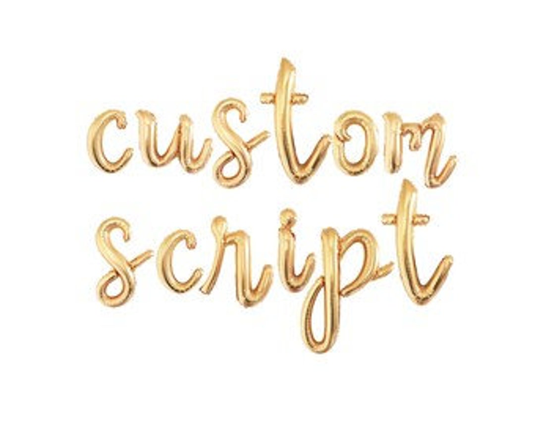 Script Letter Balloons Cursive Gold Foil Balloons Script - Etsy