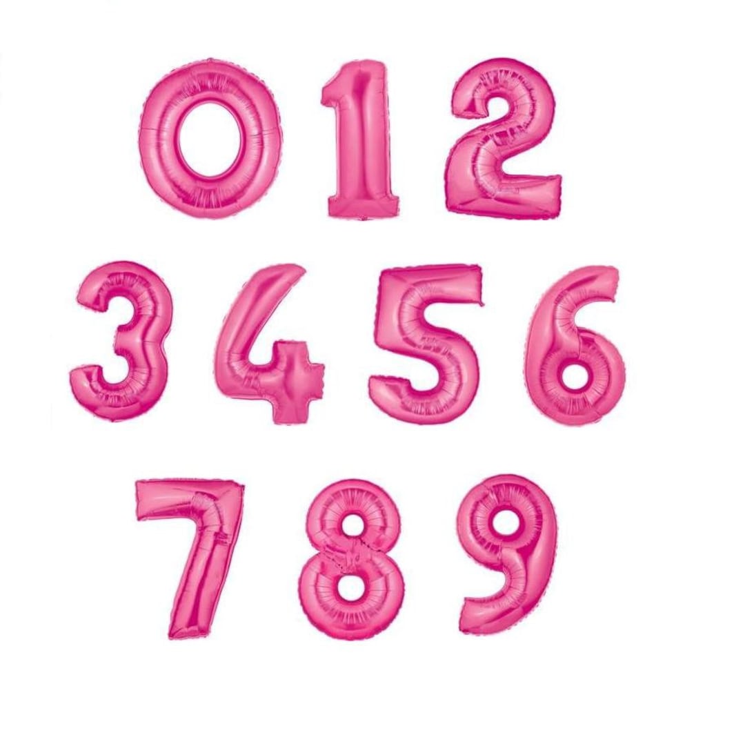 Pink Number Balloon Giant 40" Foil Balloons Choose Your Number Birthday ...