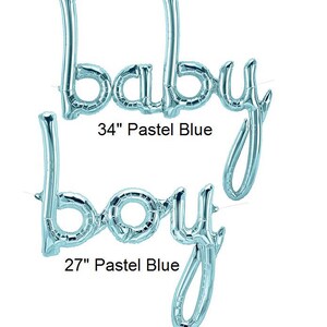 Baby Boy Pastel Blue Script Foil Balloon / Baby Shower / Baby Shower ...