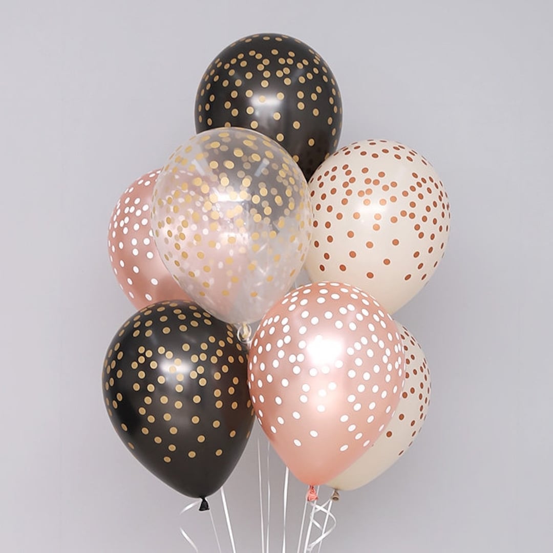 Confetti Balloons, 11 Inch Confetti Prints Balloons, Set of 8 Balloons ...