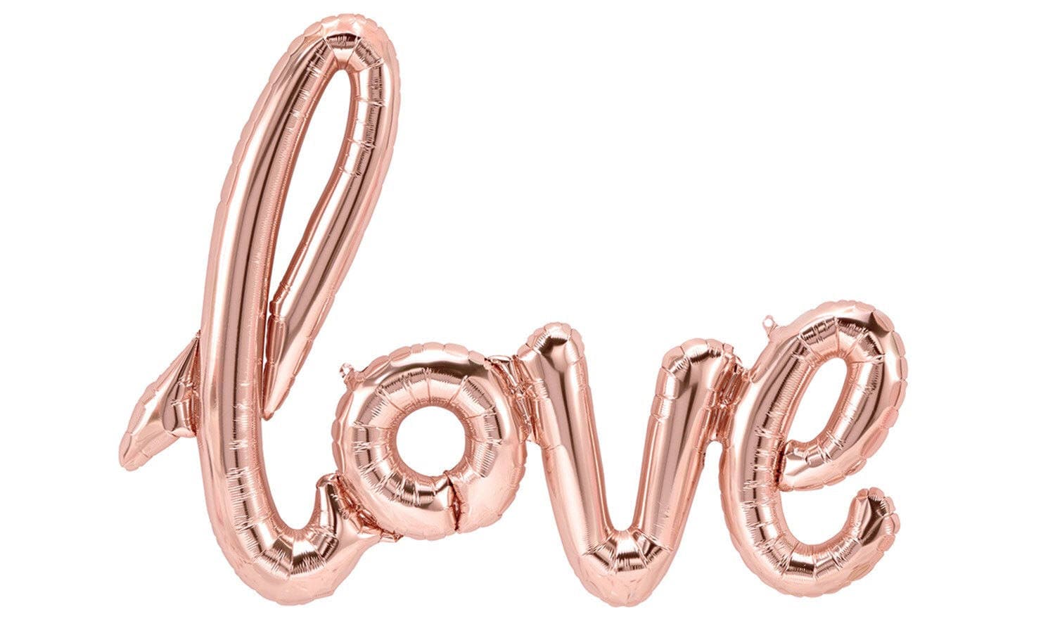 LOVE Balloon 30 Script Rose Gold Foil Balloon | Etsy