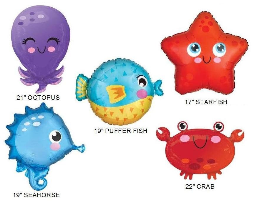 Sea Balloons Octopus-Seahorse Puffer Fish-Crab-Starfish Foil | Etsy