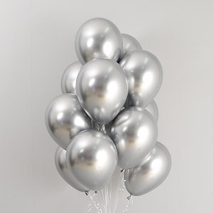 Reflex Silver Balloons Set of 5 or 10 Balloons 11" Balloons, Baby ...