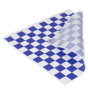 50 Sheets Blue and White Checkered Deli Wrap Paper 12"x12" Checkered ...