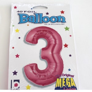 Giant 40" Pink Number 3 Foil Balloon: 2nd Birthday Party - Etsy