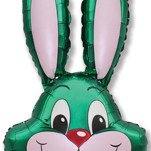 Bunny Balloon Jumbo 35" Rabbit Head Foil Balloons Easter Bunnies Easter ...