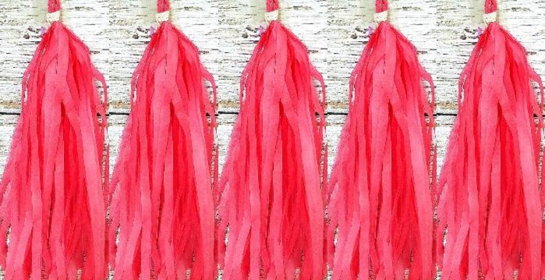 Tissue Paper Tassel Garlands 5 Hot Pink Tassel Garlands DIY KIT ...