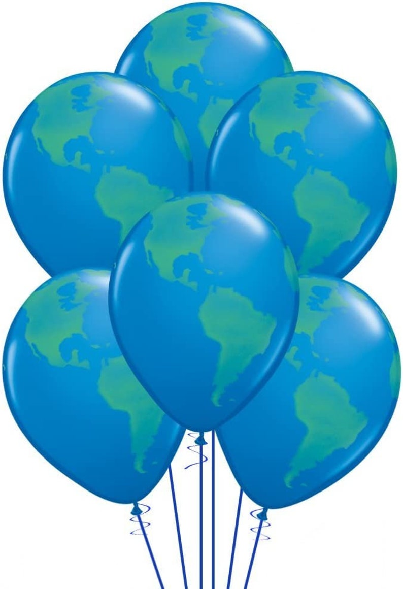 Planet Earth Balloon 11 Globe Latex Balloon Set of 6 - Etsy