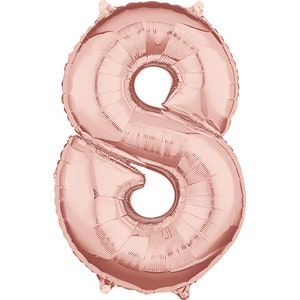 Giant 34" Rose Gold Number Mylar Foil Balloon Birthday Party - Etsy