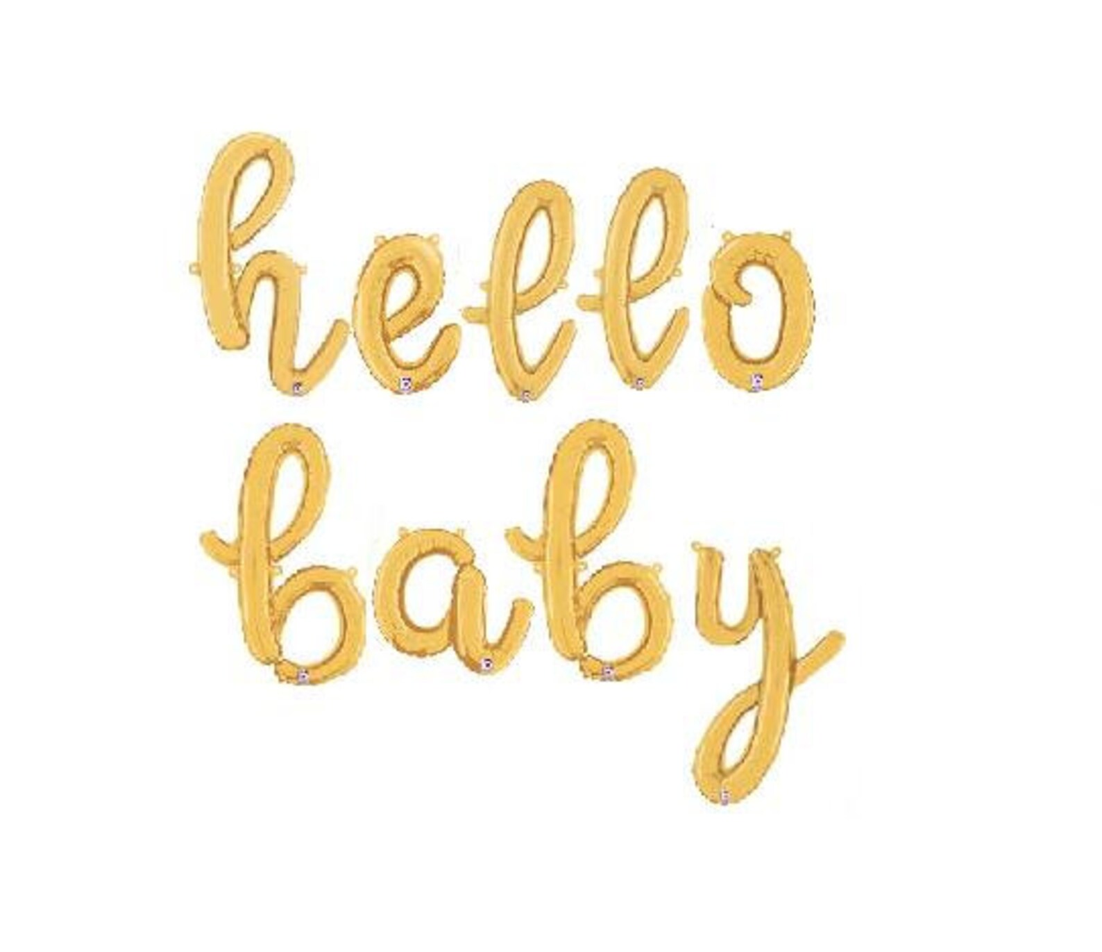 HELLO BABY Script Gold or Silver Foil Balloons same Day - Etsy
