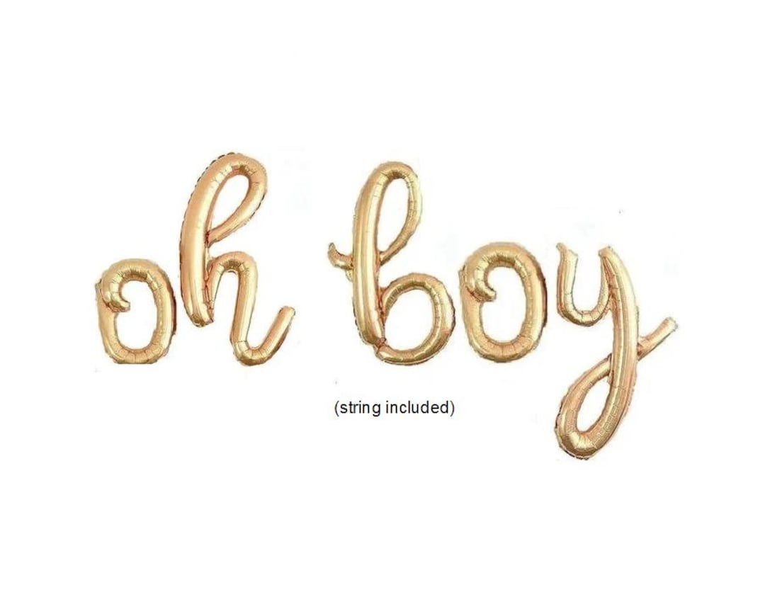 OH BOY Cursive Gold - Silver - Rose Gold Foil Balloons Script Banner ...