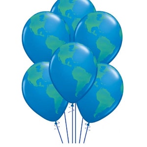 Planet Earth Balloon 11" Globe Latex Balloon Set of 6 Balloons Party ...