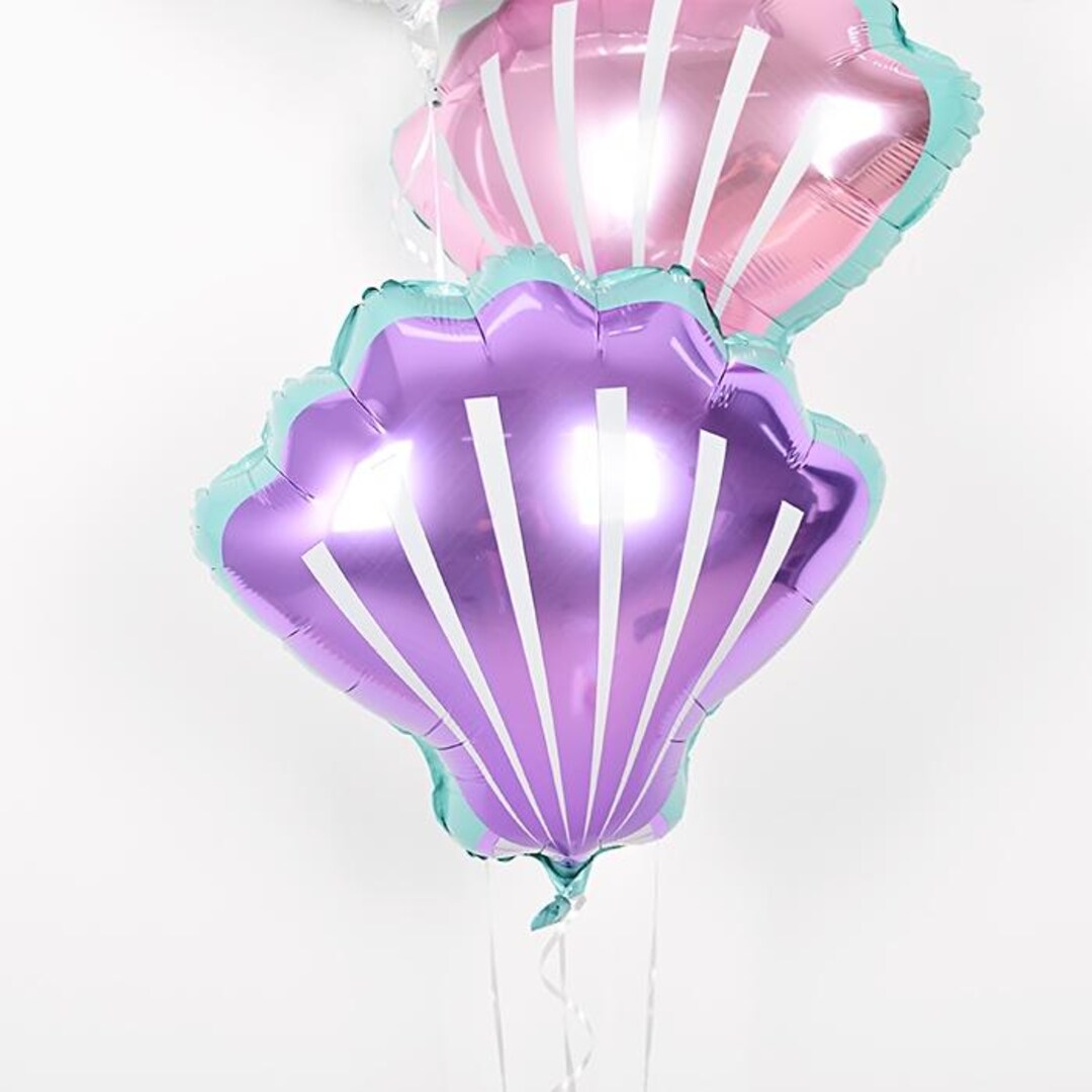 Seashell Balloon 16" Purple or Pink Shell Balloons Mermaid Birthday ...