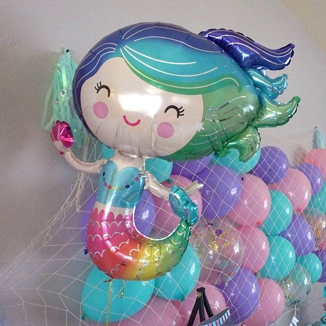 Mermaid Balloon 30 Colorful Mermaid Foil Balloon | Etsy