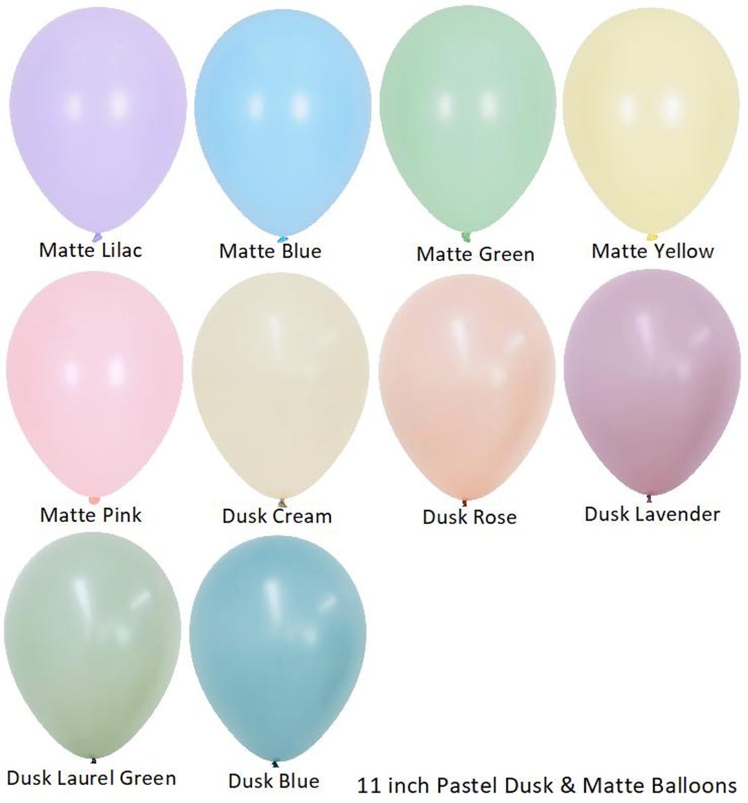11" Pastel Latex Balloons, Birthday Party Decoration - Set of 10 ...