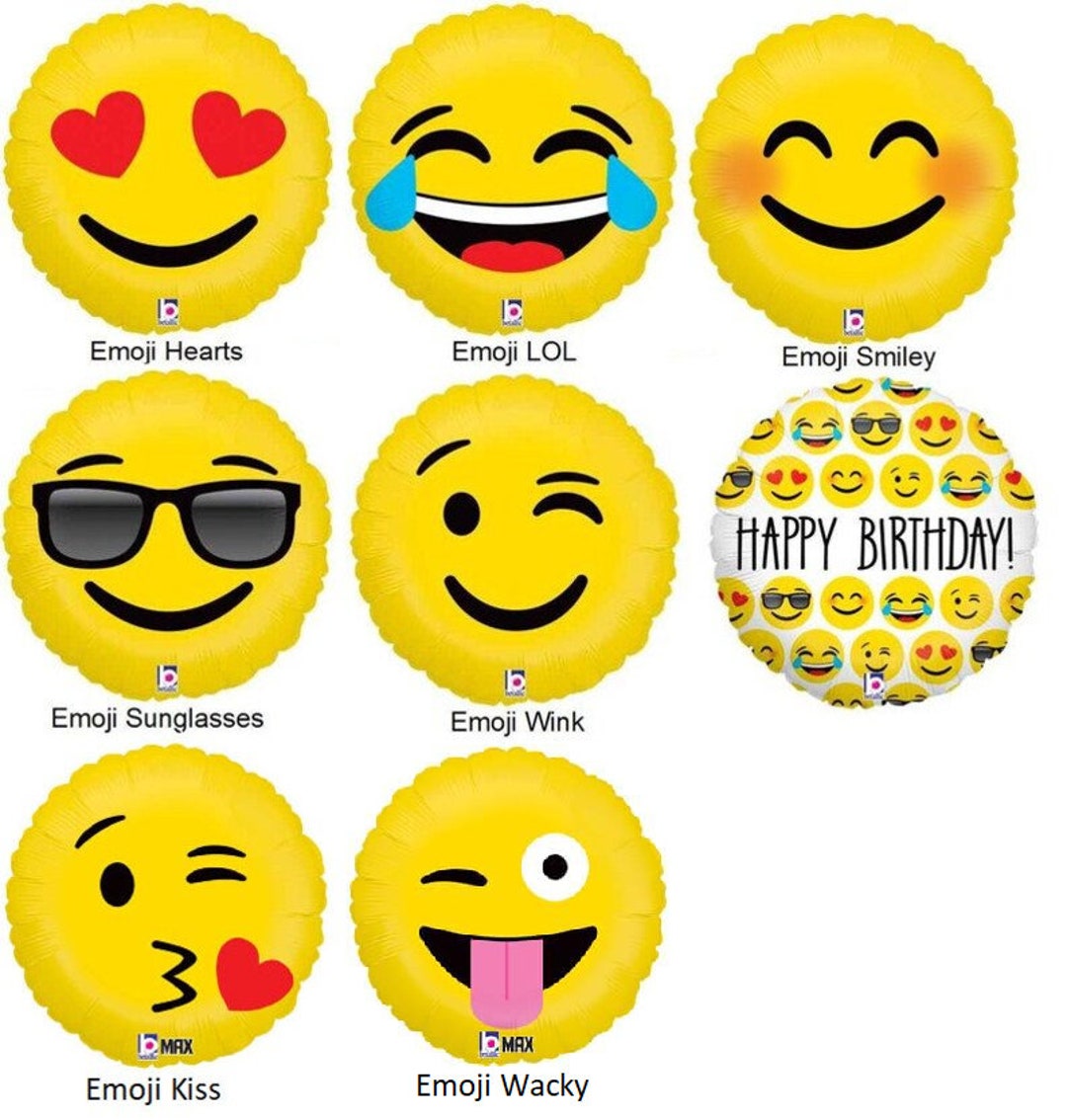 Emoji Balloons 18 Inch Foil Balloon Birthday Wedding Party - Etsy
